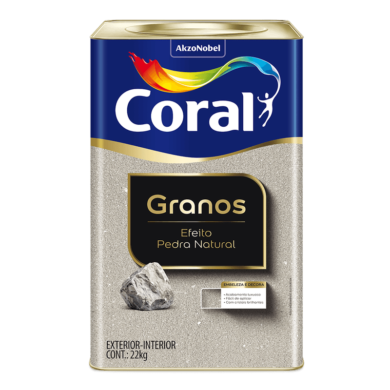 Coral Granos Efeito Pedra Natural Fino Castanha Ribeirinha - Tintas Coral